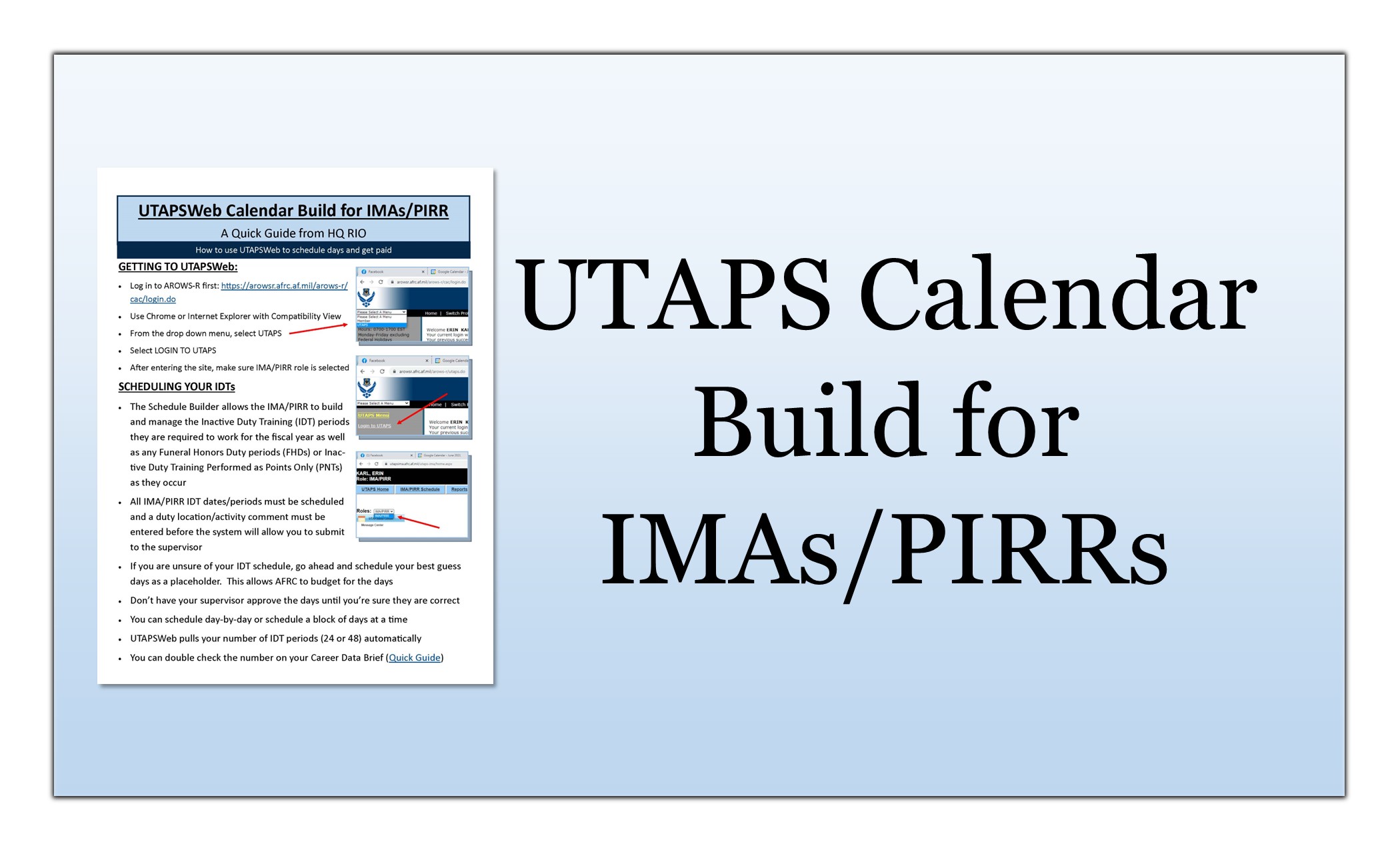 Headquarters RIO > Quick Guides